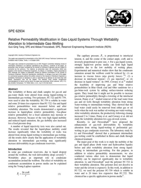 Relative Perm Modification In Gas Liquid Sys Through Wettability Alteration To Intermediate Gas