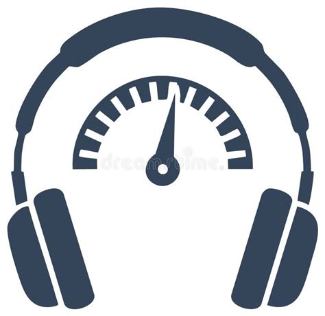 Headphones With Performance Meter Speedometer Symbol Icon Stock Vector