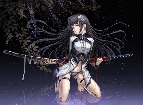 Fondos de pantalla ilustración Anime Chicas anime Katana bragas