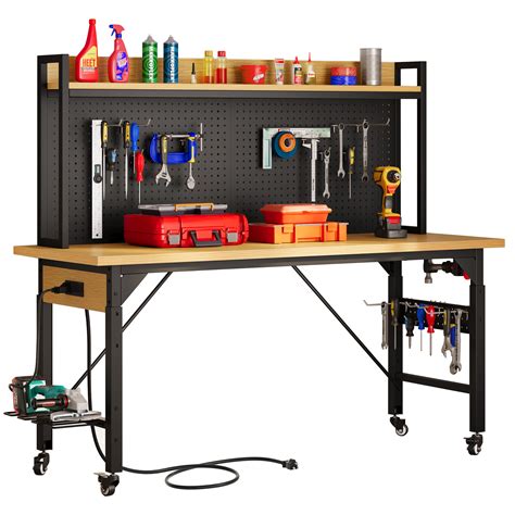 Workbench With Pegboard Multipurpose Tool Organizers And Storage Work