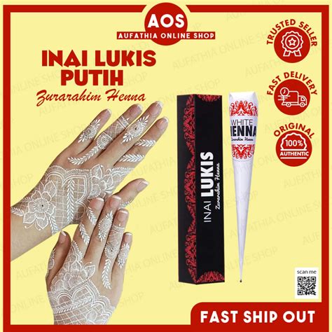 INAI LUKIS WHITE PUTIH PENGANTIN ZURARAHIM HENNA Shopee Malaysia