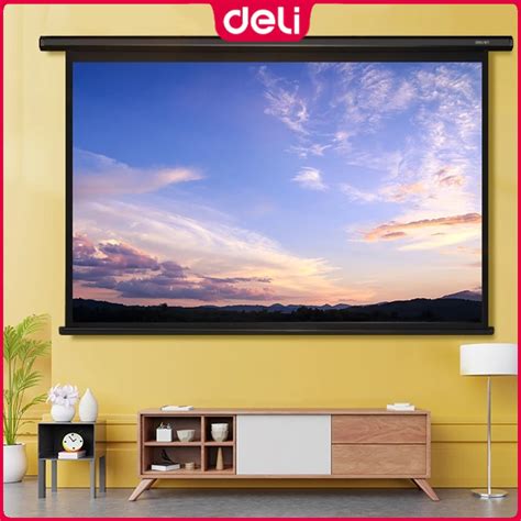 Deli 4k Projector Screen Electric Remote Control 1610 Screen 100 Inch