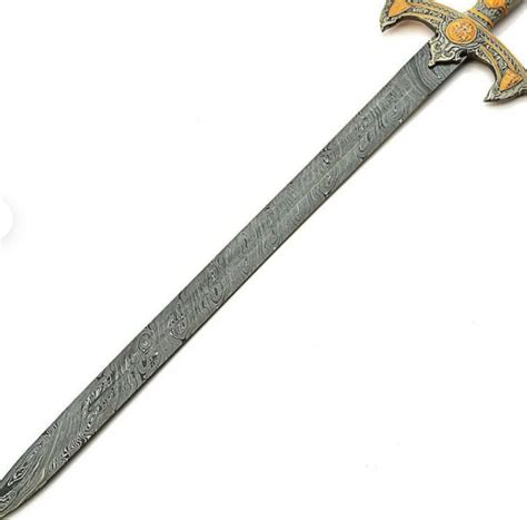 Hand Forged Damascus Steel 40 Inch Templar Knights Scared Holy