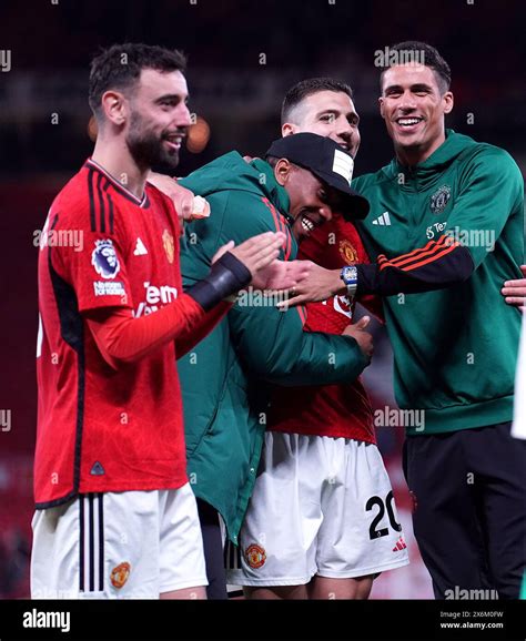 Manchester Uniteds Bruno Fernandes Anthony Martial Diogo Dalot And