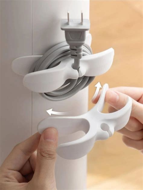 1pc Plastic Cable Wrapper Minimalist Solid Color Cable Organizer Clip