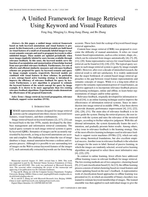 pdf a unified framework for image retrieval using keyword and visual