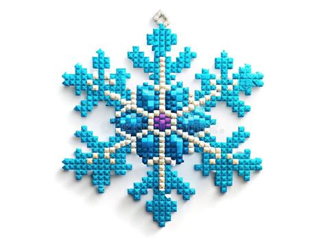 Retro 8bit Snowflake Ornament Festive Digital Art For Christmas New