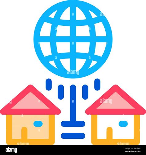 Houses Internet Connection Icon Vector Outline Illustration Stock Vector Image And Art Alamy