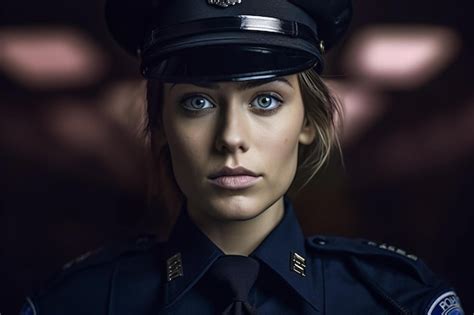 Premium Ai Image Portrait Of Female Police Officer In Uniform