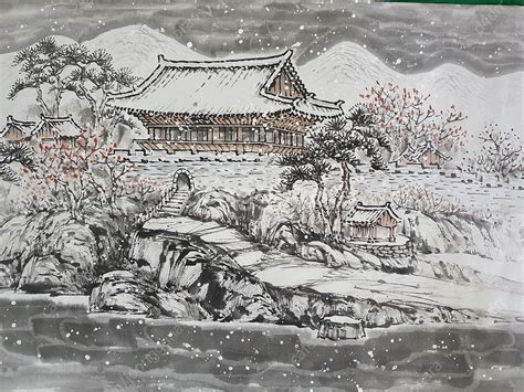 진주 촉석루 소담 최영재 산수화 동양화 미술품~ 예술작품 골동품 수집 중고나라