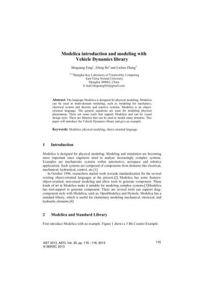 Modelica Introduction And Modeling With Vehicle Dynamics Library