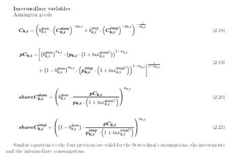 Mathematical Model Description Imaclim Iamc Documentation