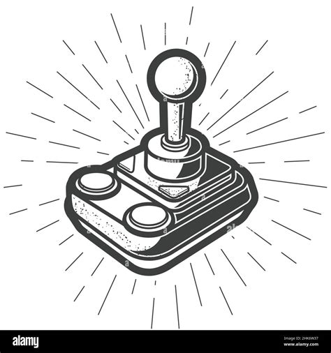 Retro Joystick With Knob Handle Vintage Gamepad With Stick Game Controller Icon Vector Stock