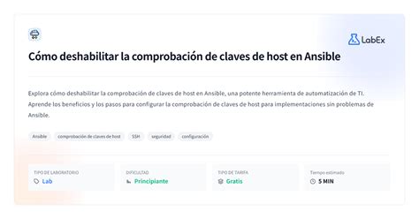 Cómo Deshabilitar La Comprobación De Claves De Host En Ansible Labex
