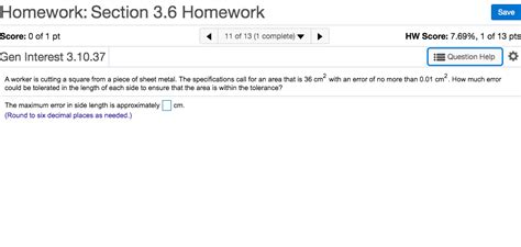 Solved Homework Section 3 6 Homework Save Score 0 Of 1 Pt