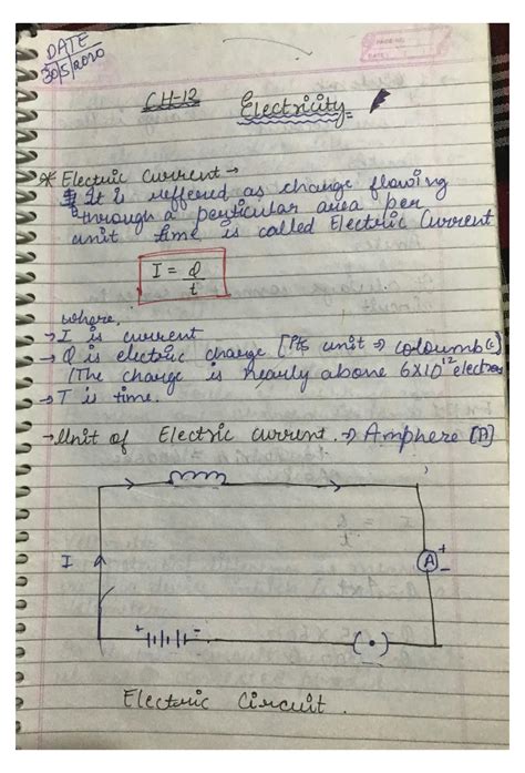 Solution Electricity Handwritten Notes Class10th Studypool