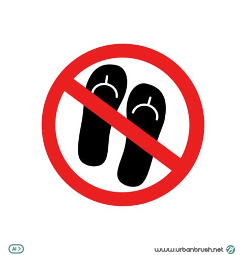 슬리퍼 금지 표지판 일러스트 Ai 무료다운로드 No Slippers Sign Urbanbrush