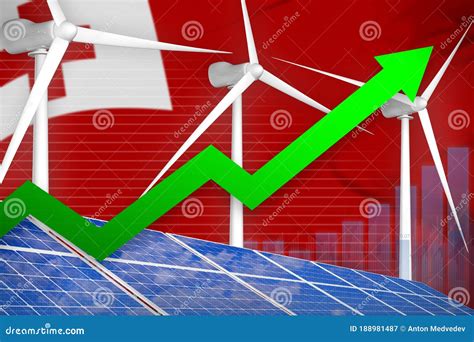 Tonga Solar And Wind Energy Rising Chart Arrow Up Modern Natural