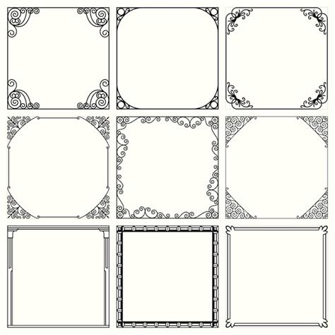Marcos Decorativos Set 47 Vector Premium