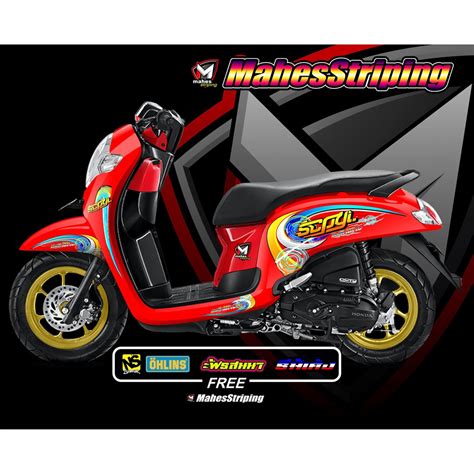 Jual STRIPING SCOOPY Stiker Striping List Motor Motor Honda Scoopy Fi Motif Thailook