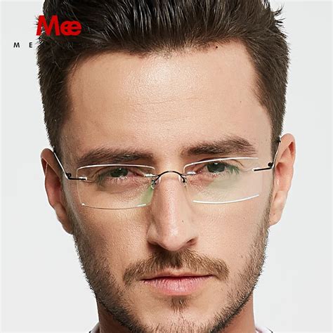 Meeshow Titanium Eye Glasses Frame Women Men Rimless Glasses Ultralight Optical Frame Myopia