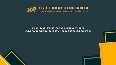 Living The Declaration On Womens Sex Based Rights Youtube