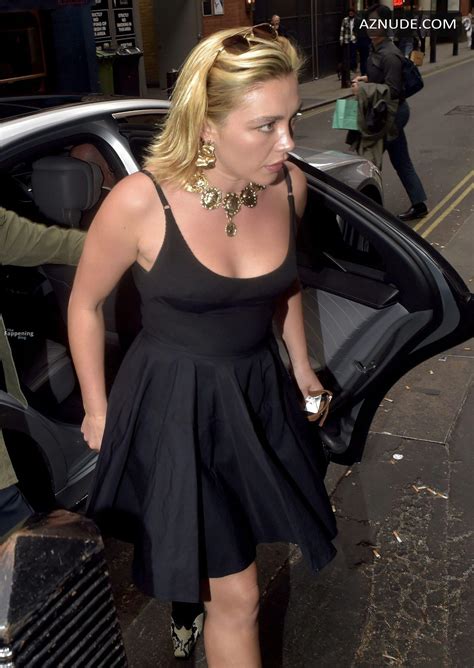 Florence Pugh Sexy Seen In A Tight Black Mini Dress At The Devonshire Pub In London Aznude