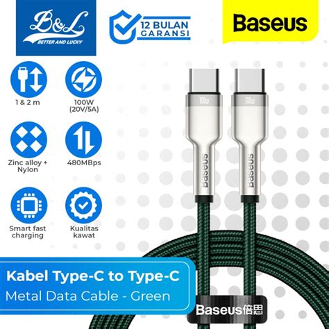 Baseus Kabel Data Type C To Type C Metal Data Cable W Lazada Indonesia