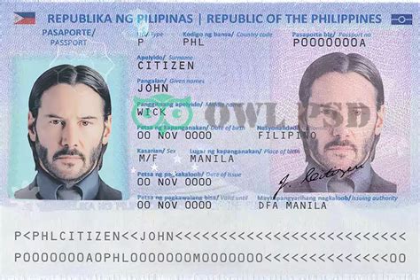 Owl Psd High Quality Fake Template Philippines Passport Template