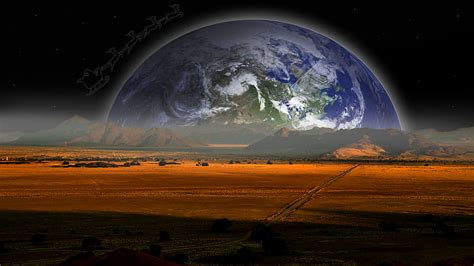 Sci Fi Planet Rise HDデスクトップの壁紙 Wallpaperbetter
