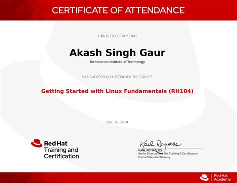 akash singh gaur on linkedin linux redhat rh104 linuxfundamentals