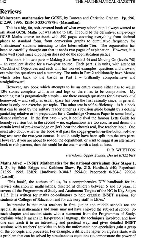 Mainstream Mathematics For Gcse By Duncan And Christine Graham Pp
