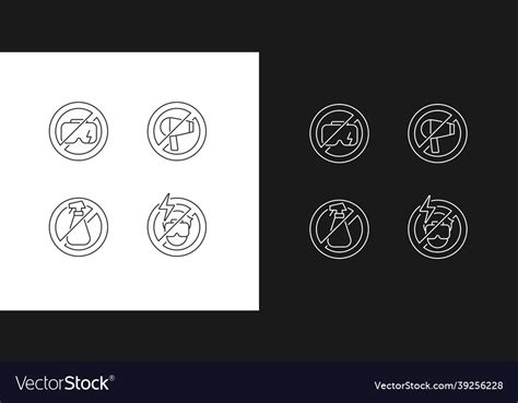 Vr Headset Care Linear Manual Label Icons Set Vector Image