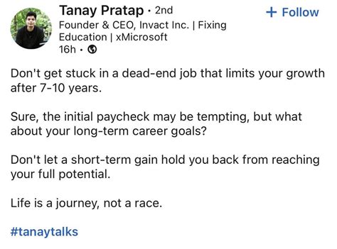 Fuck Your Job Keep Thinking Of The Long Term Goals Rlinkedinlunatics