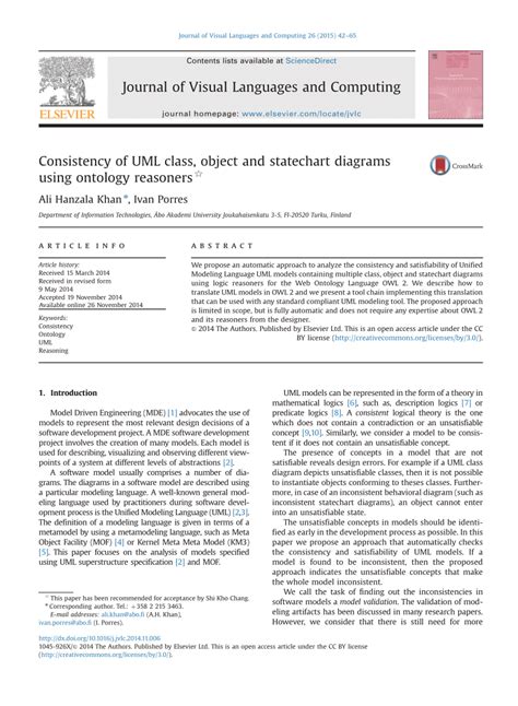 Pdf Consistency Of Uml Class Object And Statechart Diagrams Using Ontology Reasoners