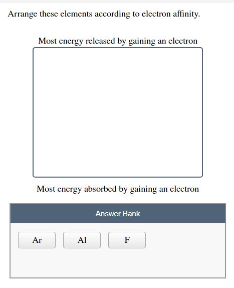 Solved Arrange The Atom And Ions According To Radius