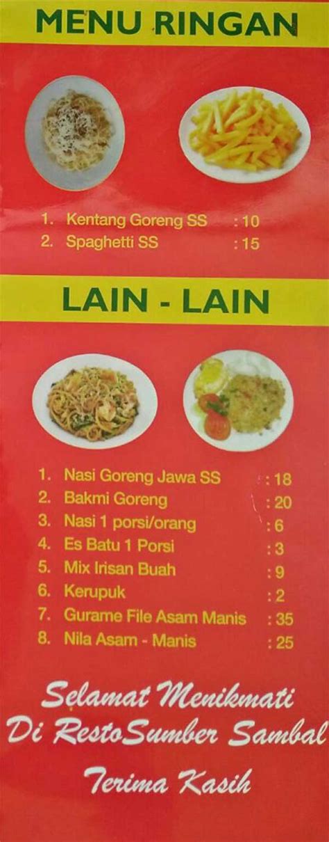 Resto Sumber Sambal Cibubur Info Kuliner