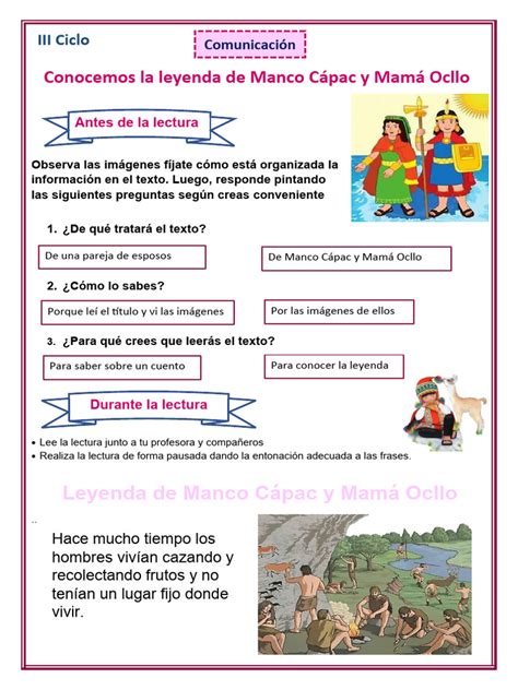 Leyenda De Manco Cápac Y Mamá Ocllo Pdf Imperio Inca