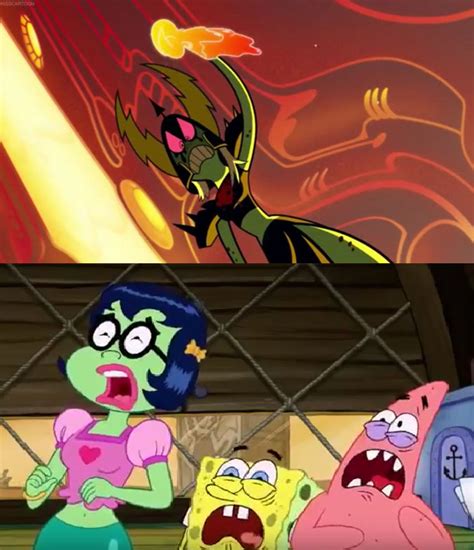 Spongebob Patrick And Mindy Scared Of Dominator By Ariavampirerose7