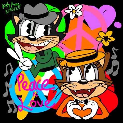 Katie And Elise Katnip Peace N Love By Jazztoons On Deviantart
