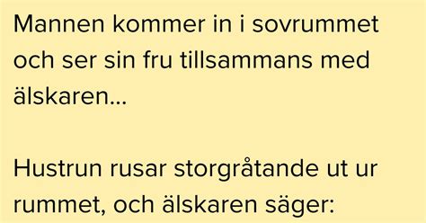 Mannen Hittar Frun I Sängen Med En Annan Man Det Hon Sedan Gör