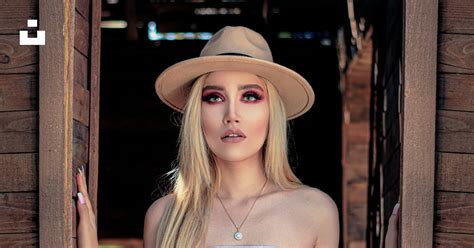 Woman In Blue Tube Dress Wearing Brown Hat Photo Free Iranian People