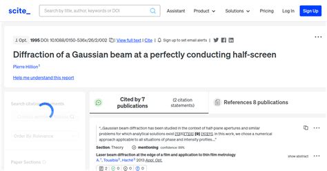 [citation Report] Diffraction Of A Gaussian Beam At A Perfectly