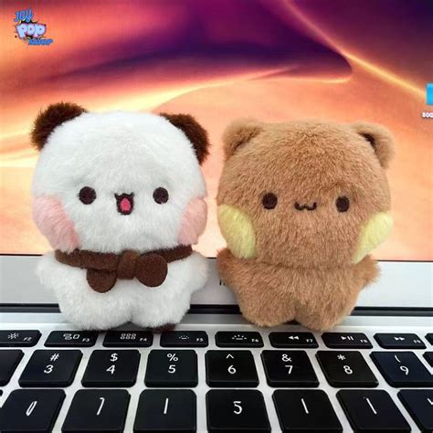 Jual Bubu Dudu Boneka Beruang Coklat Putih Magnet Keychain Gantungan Kunci Gantungan Tas Lucu
