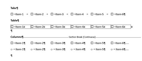 How To Create A Horizontal List In Bullet Points MS Word Super User