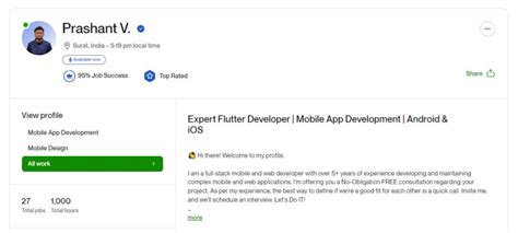 Prashant Vaddoriya On Linkedin Upwork Upwork Flutter Mobileapp