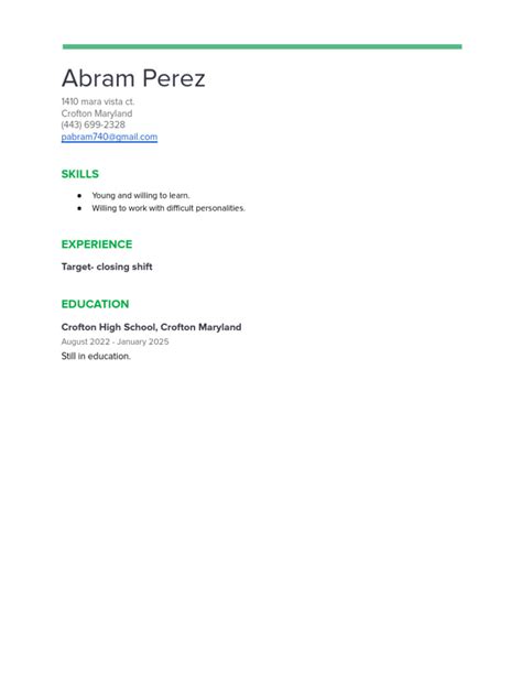 Panera Bread Resume Pdf