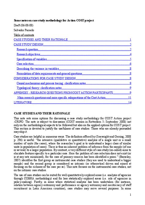 Doc Case Studies And Their Rationale