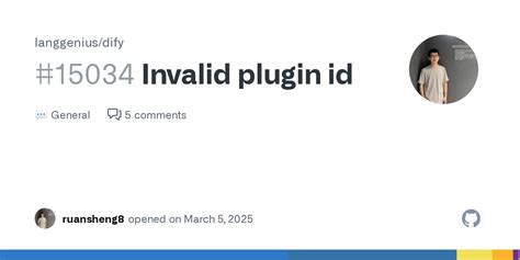 Invalid Plugin Id · Langgenius Dify · Discussion 15034 · Github