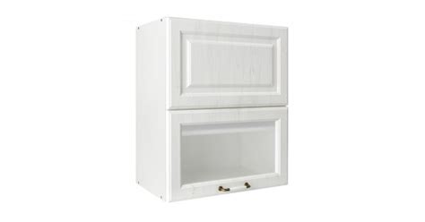 Кухненски шкаф горен с две повдигащи врати Rustic Vh60 бял • Модулна